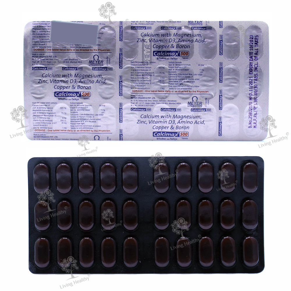 Buy CALCIMAX 500 MG TAB (30 TAB) Online | Living Healthy 24